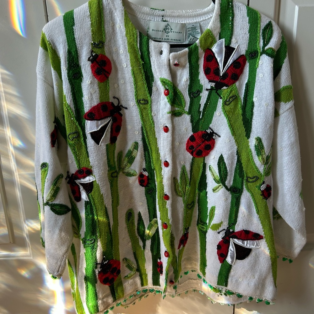 Philip And Jane Gordon Ladybug Patterned Cardigan - Gem